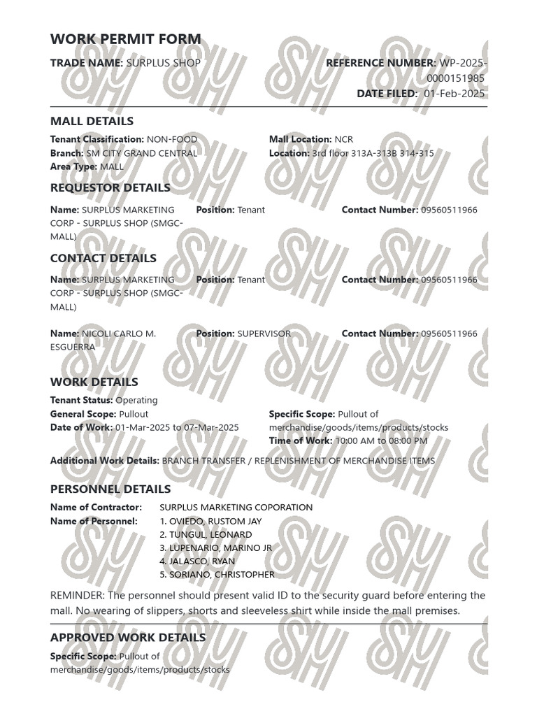 Work Permit WP-2025-0000151985 | PDF