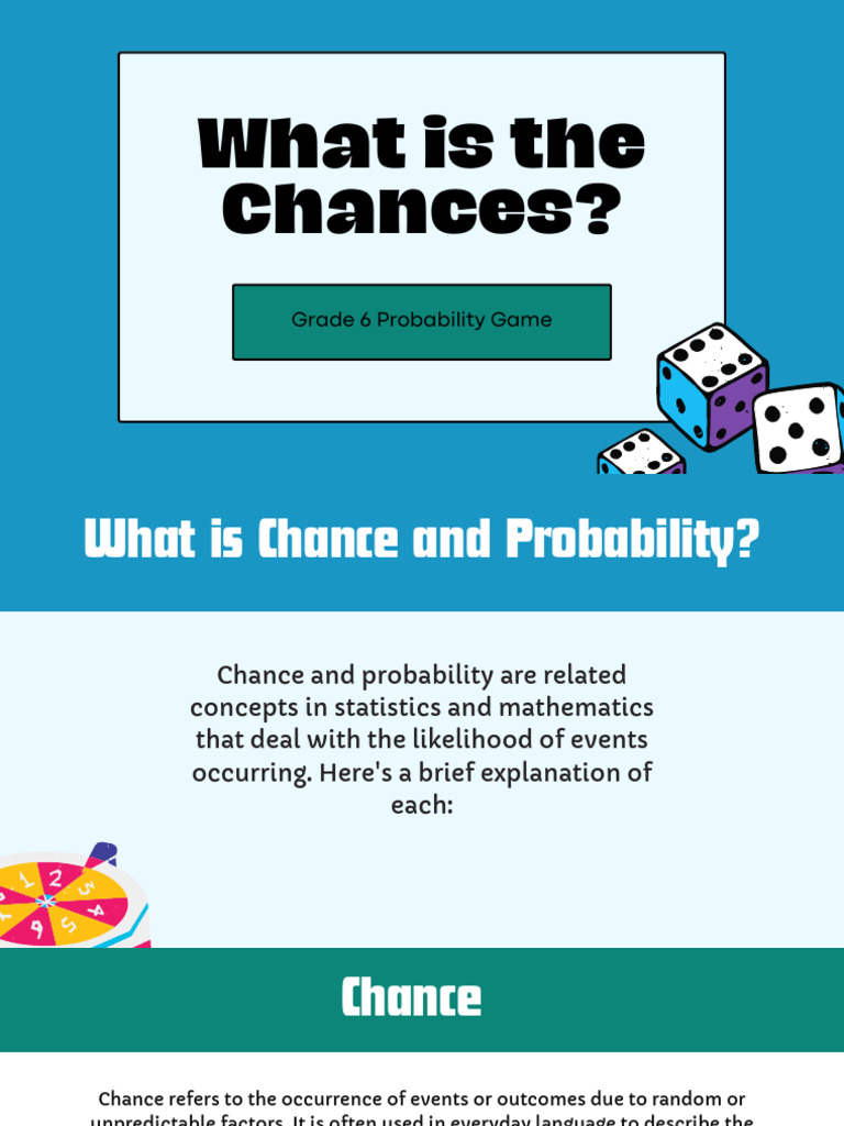 Chance and Probability Game Presentation in Green Blue White Fun Style ...