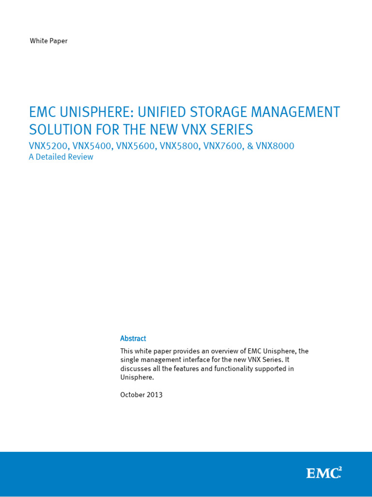H12166-unisphere-mgt-sol-new-VNX-wp | PDF | Menu (Computing) | Computer ...