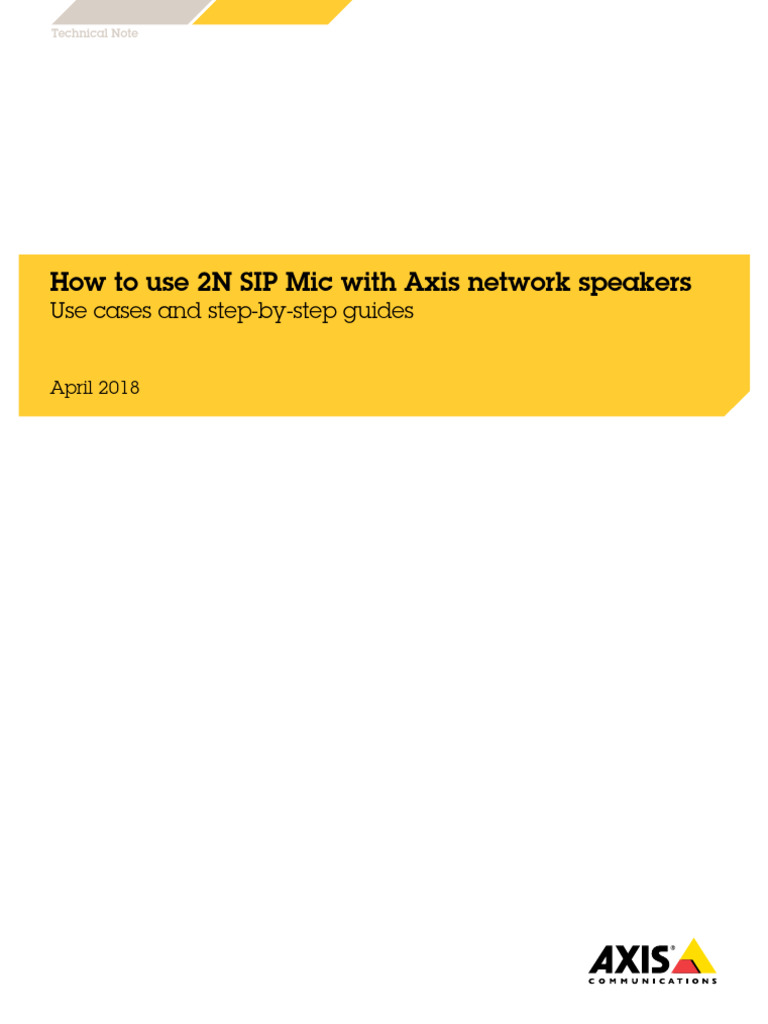 2N SIP Mic Integration with Axis Speakers | PDF | Session Initiation ...