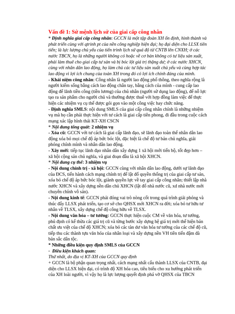 Đề cương ôn tập cuối kì CNKHXH | PDF