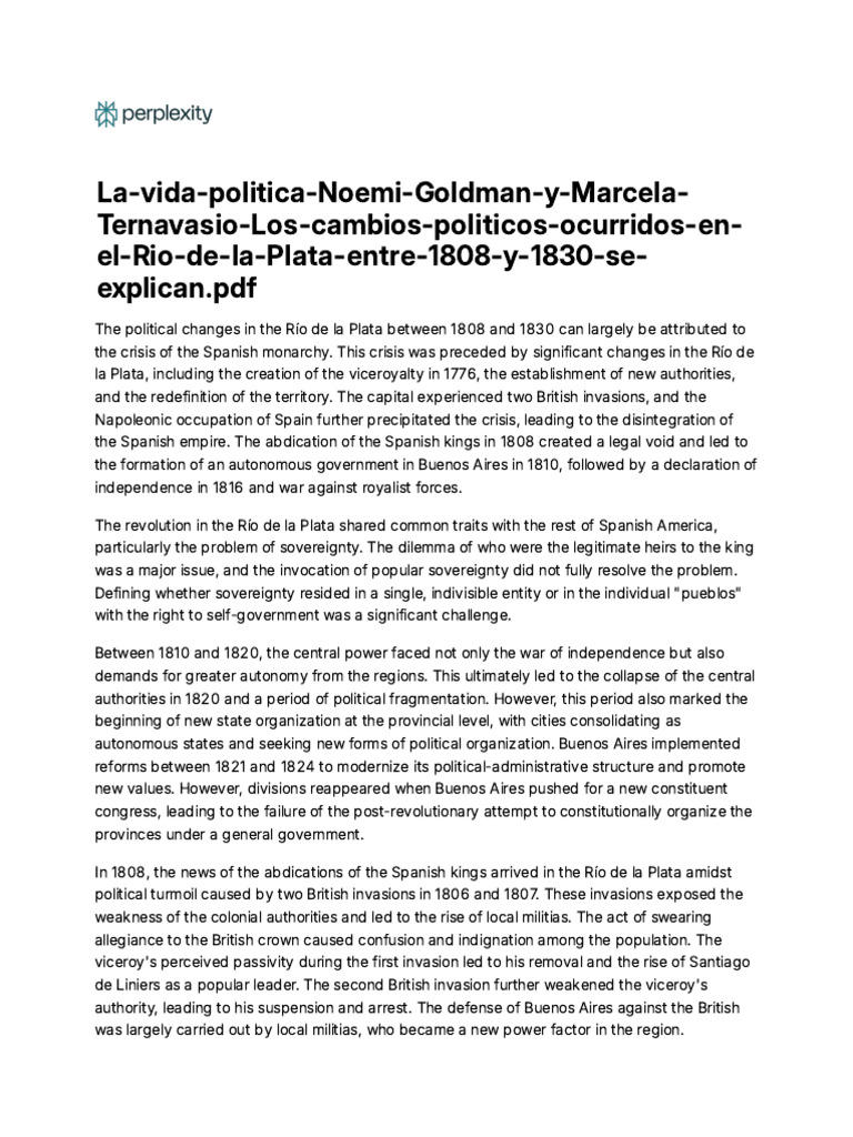 La-vida-politica-Noemi-Goldman-y-Marcela-Ternavasi | PDF