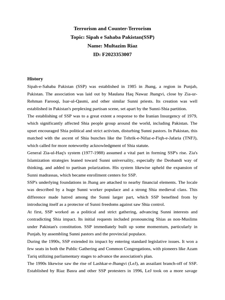 Sipa e Sahaba | PDF | Pakistan | Sectarianism