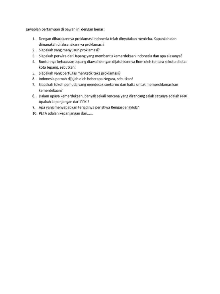 Sejarah Proklamasi Kemerdekaan Indonesia | PDF