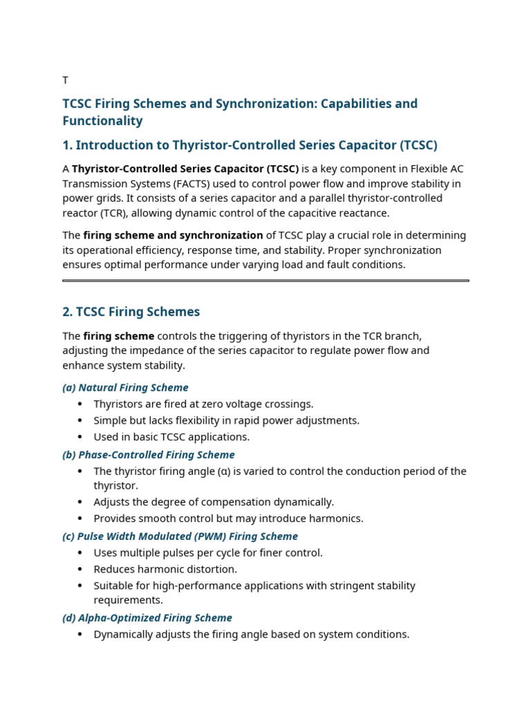 T - TCSC - Firing 15 Mark Facts | PDF | Capacitor | Telecommunications Engineering
