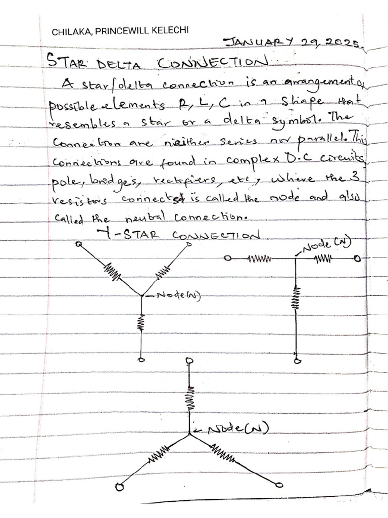 Eee 101 - Star Delta Connection - Jan 29, 2025 | PDF
