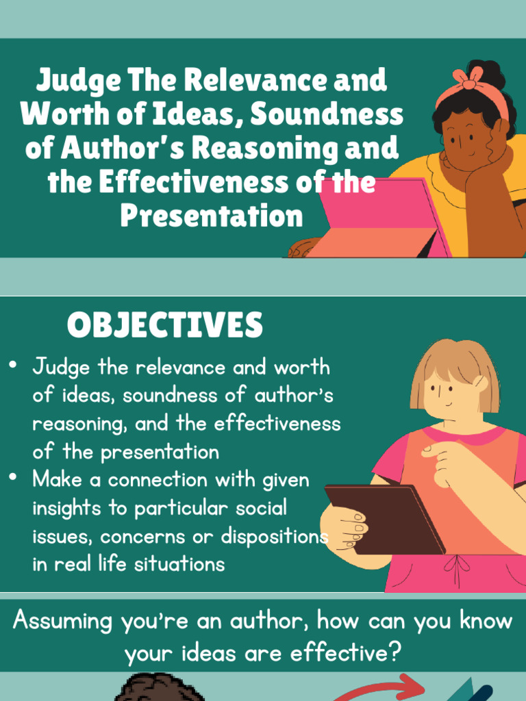 9 Q4 1 Judge The Relevance and Worth of Ideas Soundness of Author S ...