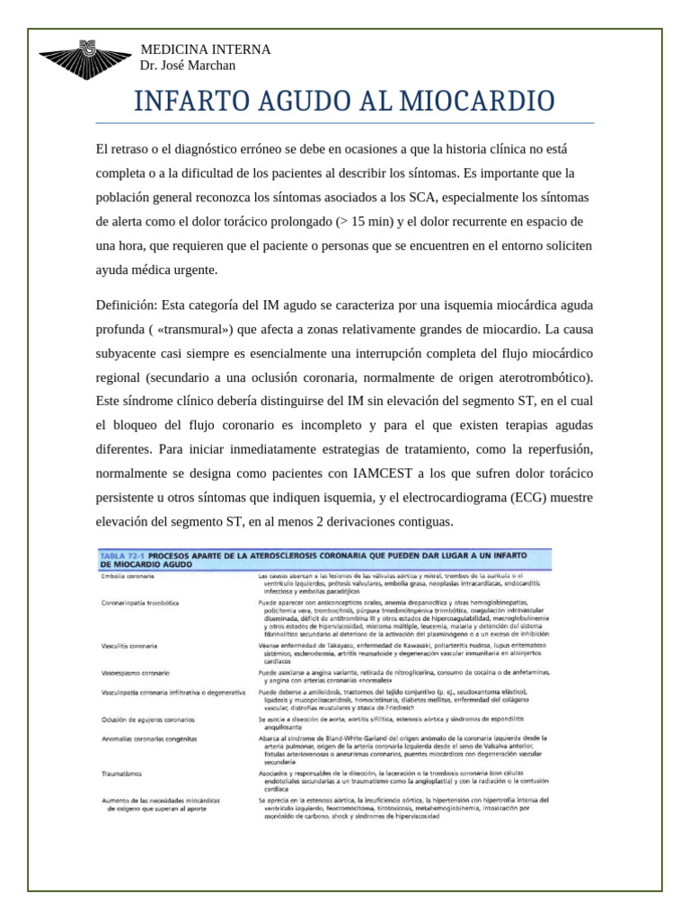 Infarto Agudo Al Miocardio | PDF | Infarto de miocardio ...
