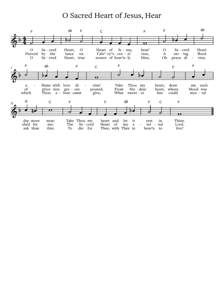 O Sacred Heart of Jesus Hear | PDF