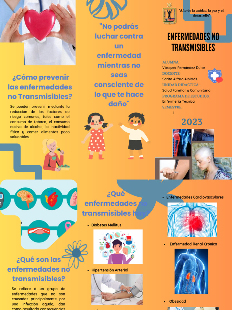TRIPTICO - ENFERMEDADES NO TRANSMISIBLES | PDF