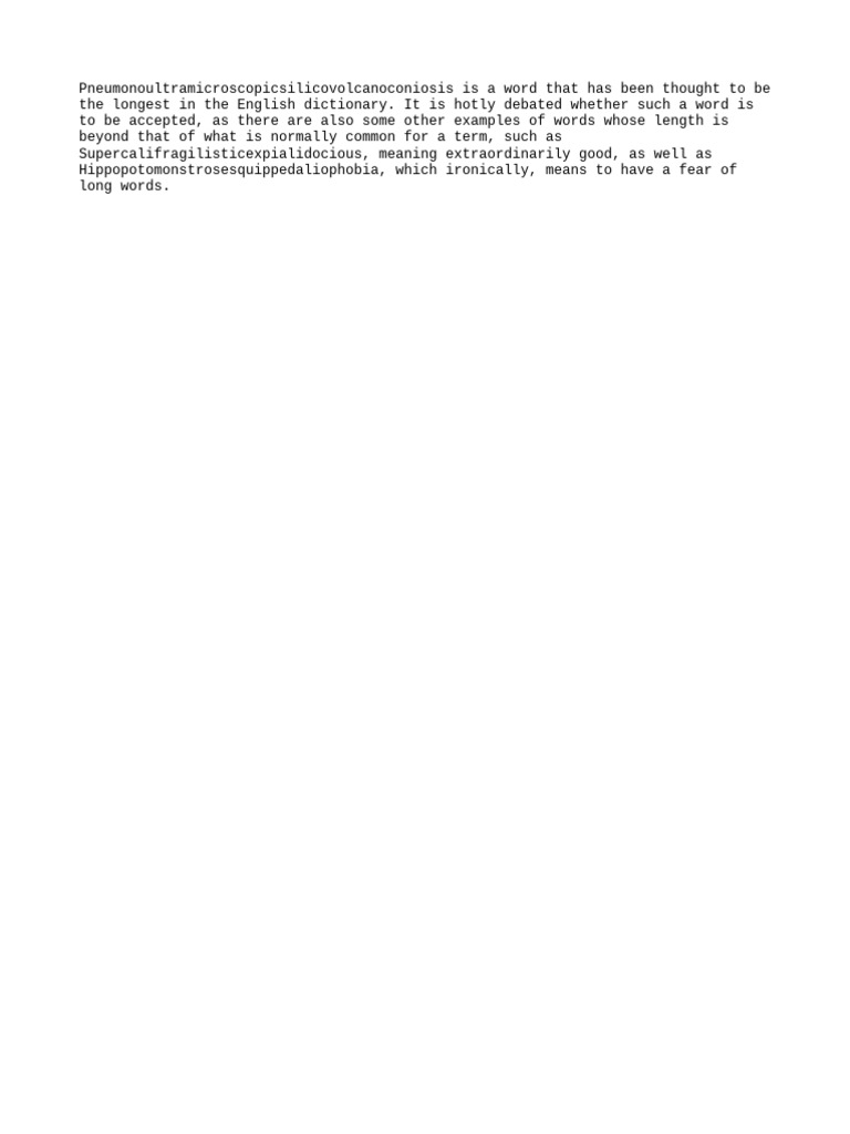 Longest Words in English Explained | PDF