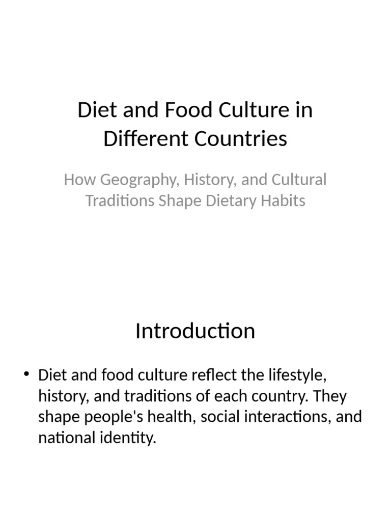 Global Diets: Culture & Geography Insights | PDF