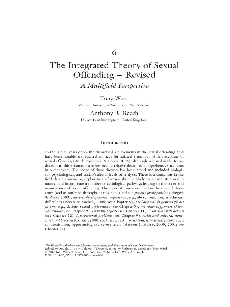 Integrated Theory of Sexual Offending | PDF | Natural Selection | Evolution