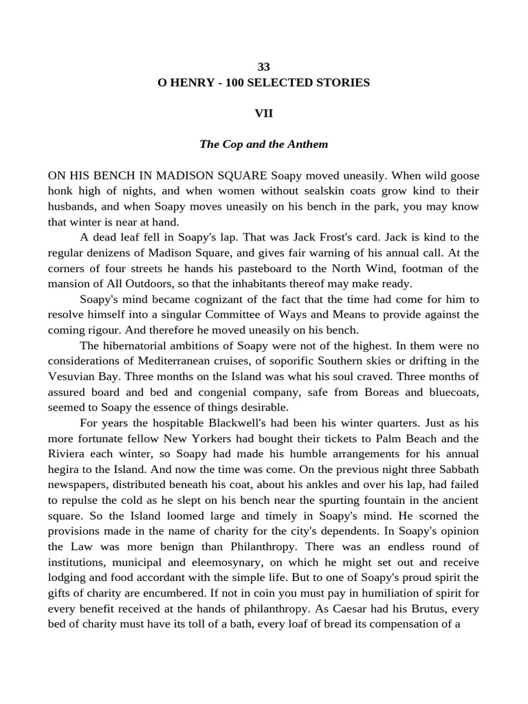 The Cop and The Anthem | PDF