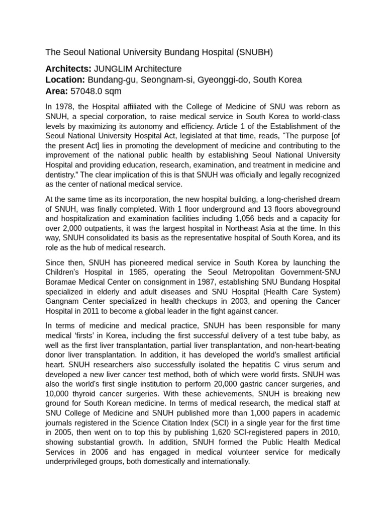 The Seoul National University Bundang Hospital | PDF | Hospital | Liver