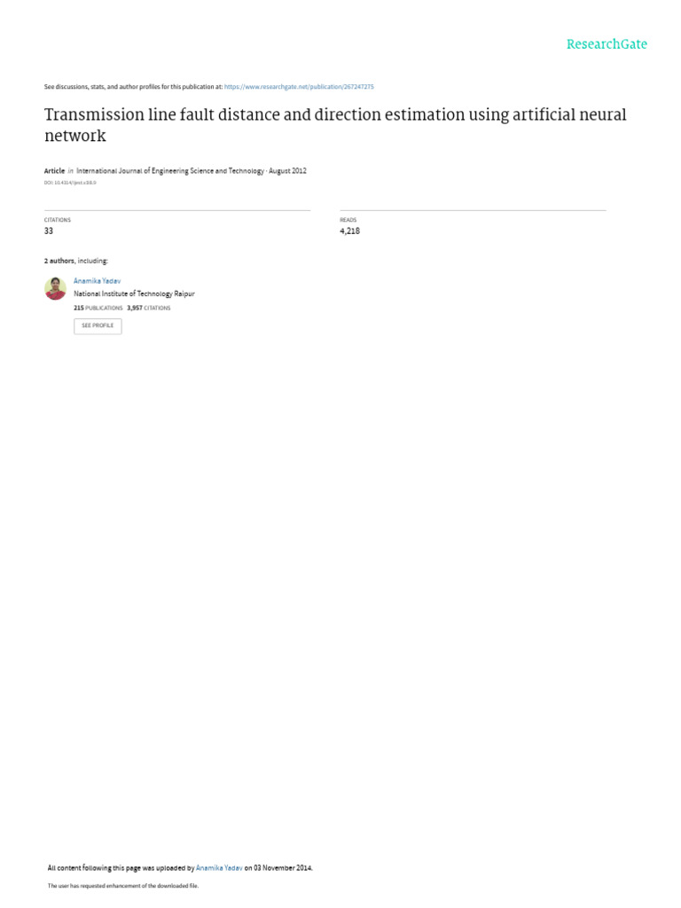 Transmission Line Fault Distance And Direction Est Pdf Sampling Signal Processing Linear