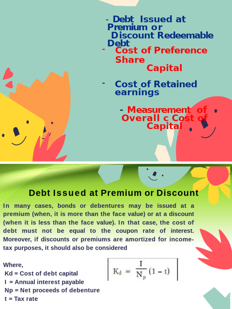 Debt Issued at Premium & Discount, Cost of Preference Share Capital ...