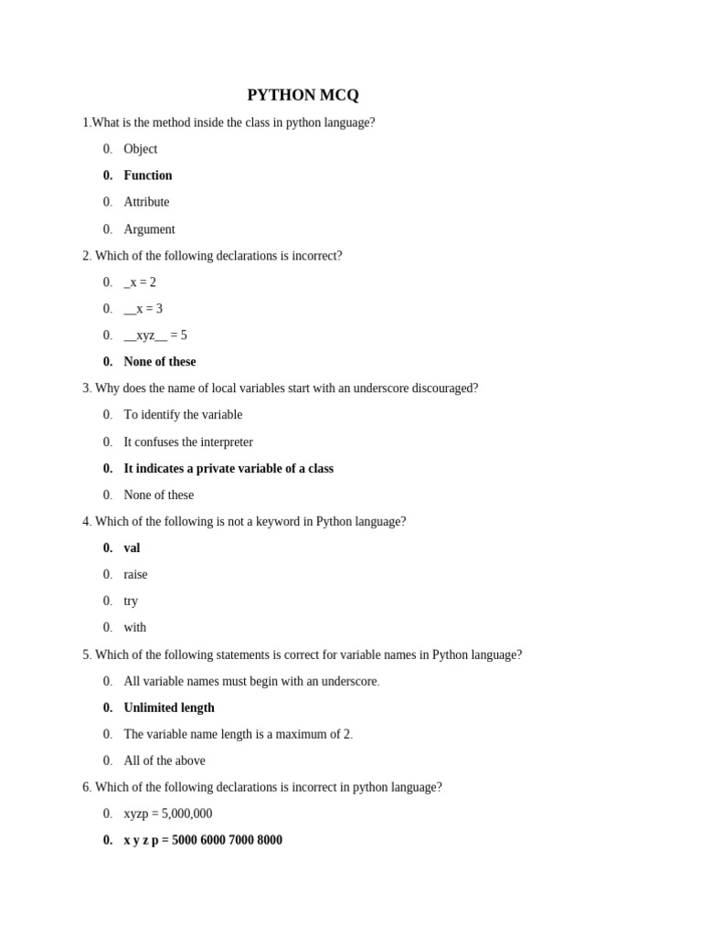 Python MCQ 2 For Eec | PDF | Programming Paradigms | Computer Science