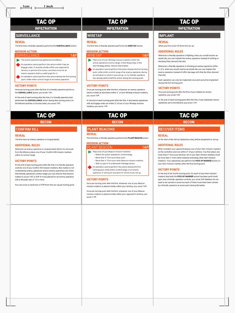 kt24 Cards Tac Op Infil/rec | PDF