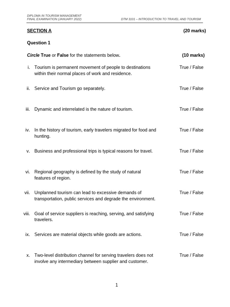 SECTION B_2 - Copy | PDF | Tourism | Economies