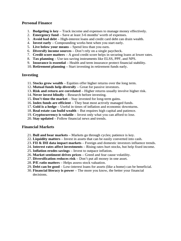 Essential Personal Finance Strategies | PDF