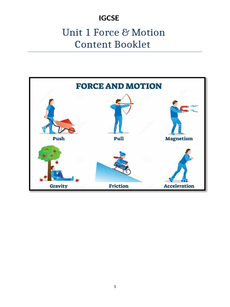 Force and Motion Content Booklet | PDF | Force | Acceleration