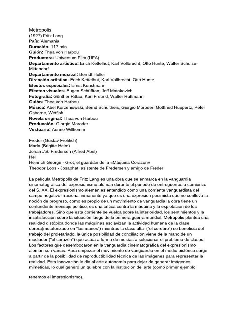 Metropolis | PDF