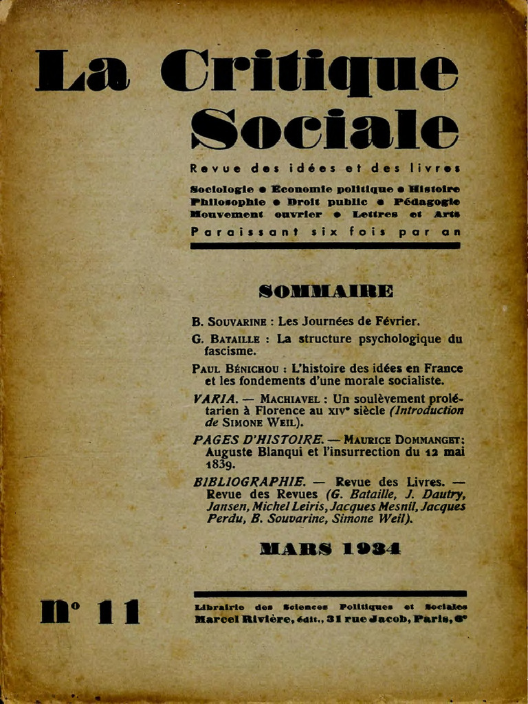 Critique Sociale n11 | PDF