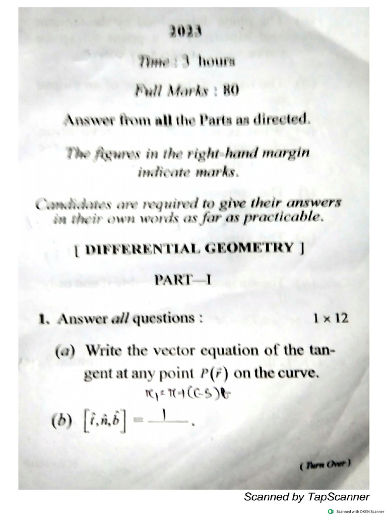 Bsc Math DSE-3 Q Paper2023 Berhampur University | PDF