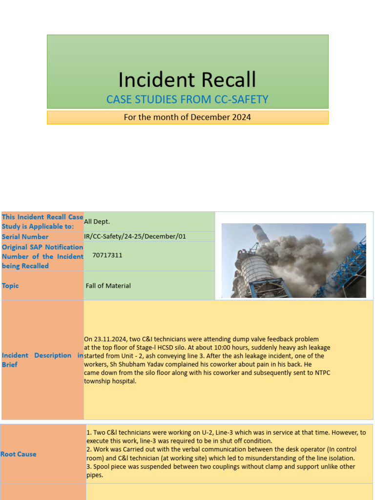 Dec 2024 Incident Recall - Combined | PDF | Truck | Road Traffic Safety