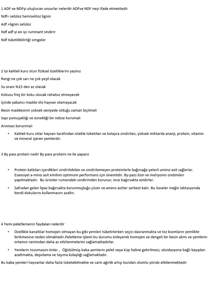 Yem Bilgisi | PDF