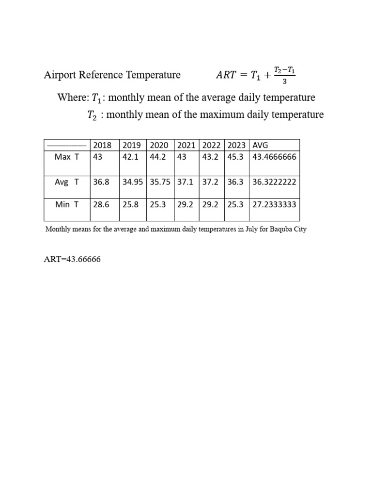 Airport Reference Temperature Calculation | PDF