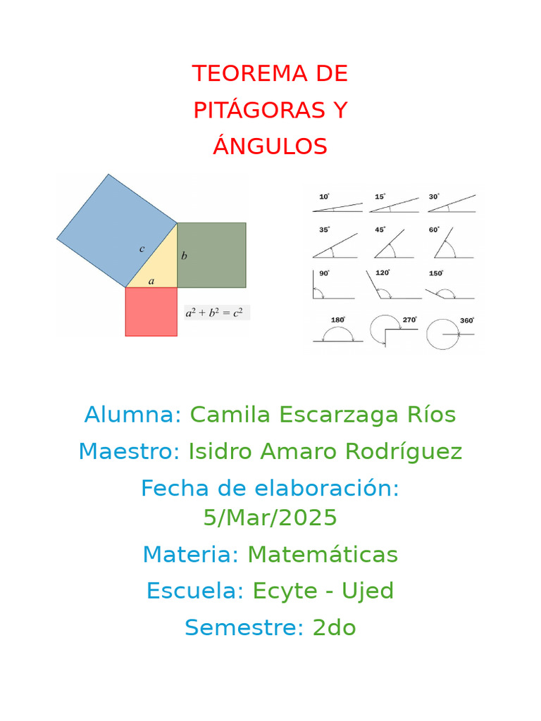 Tarea 4 - Pitágoras y Angulos | PDF
