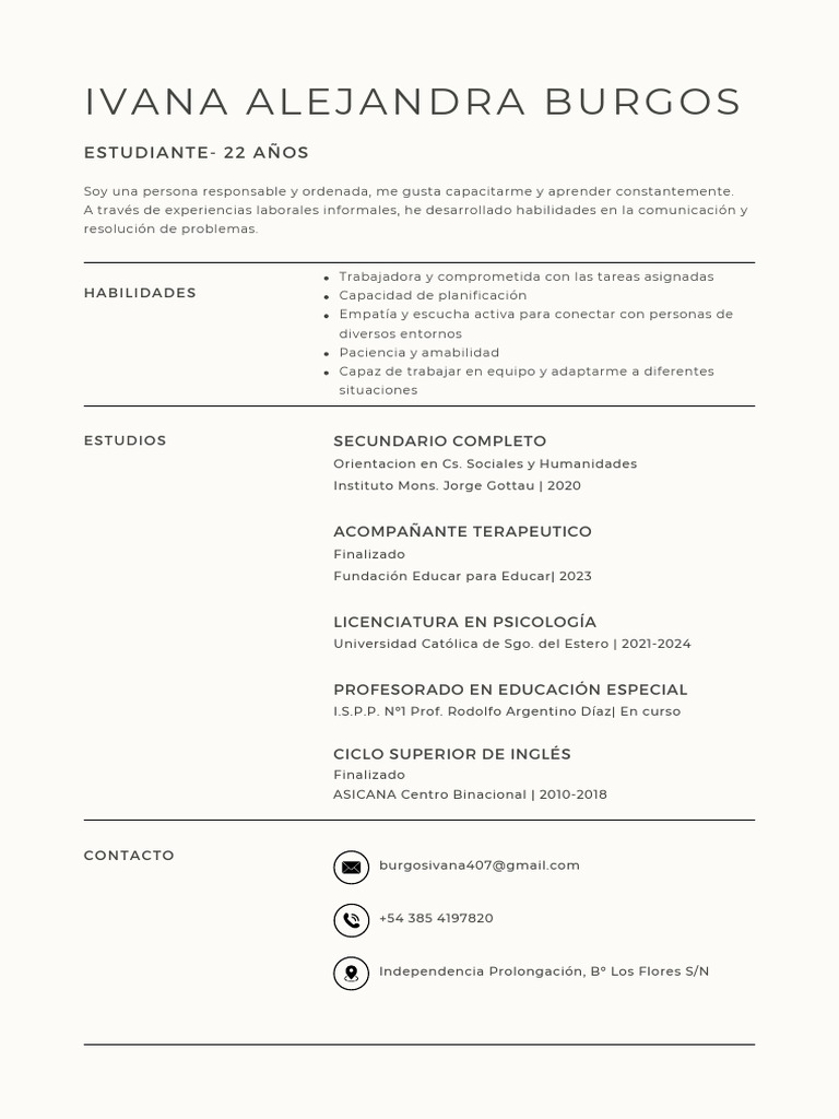 CV - Burgos, Ivana Alejandra | PDF