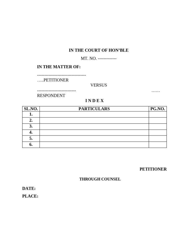 Format of Index | PDF