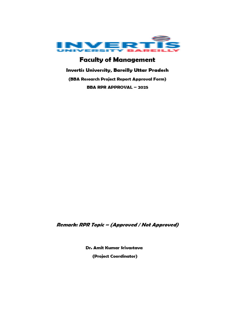 Bba RPR - 2025 Form & Progress Report | PDF