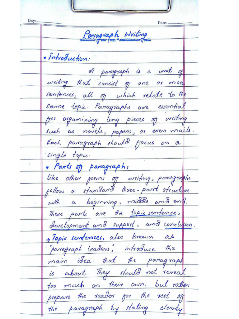 Paragraph Writing Assignment | PDF
