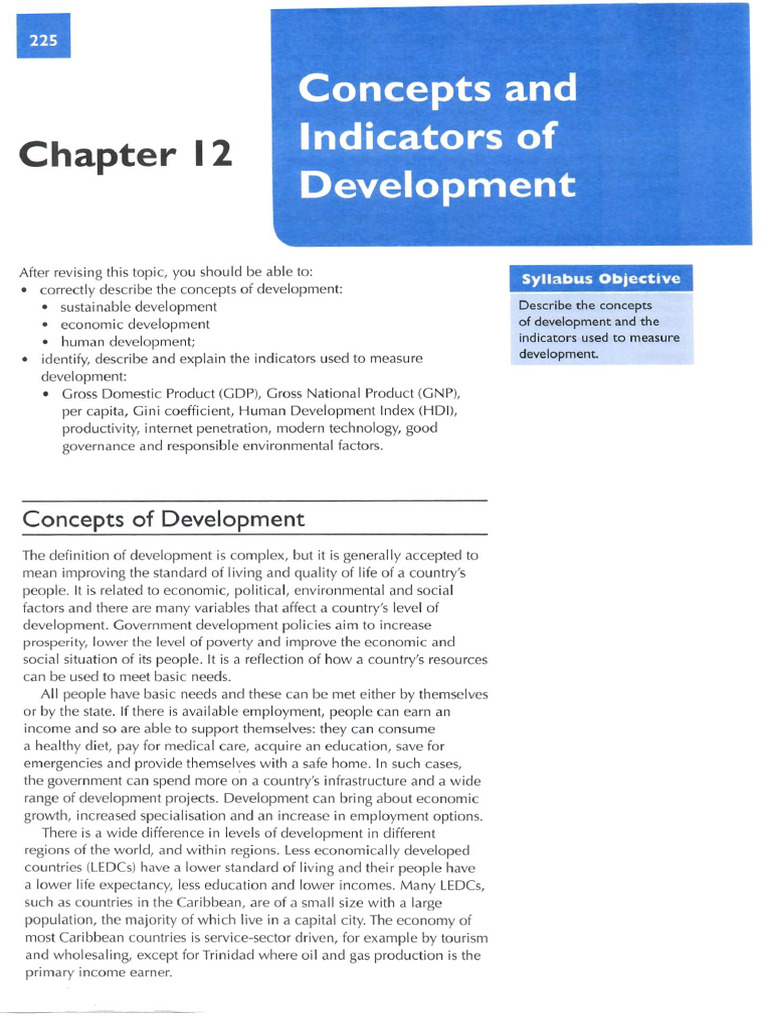 CHAPTER 12 Concepts and Indicators of Development | PDF