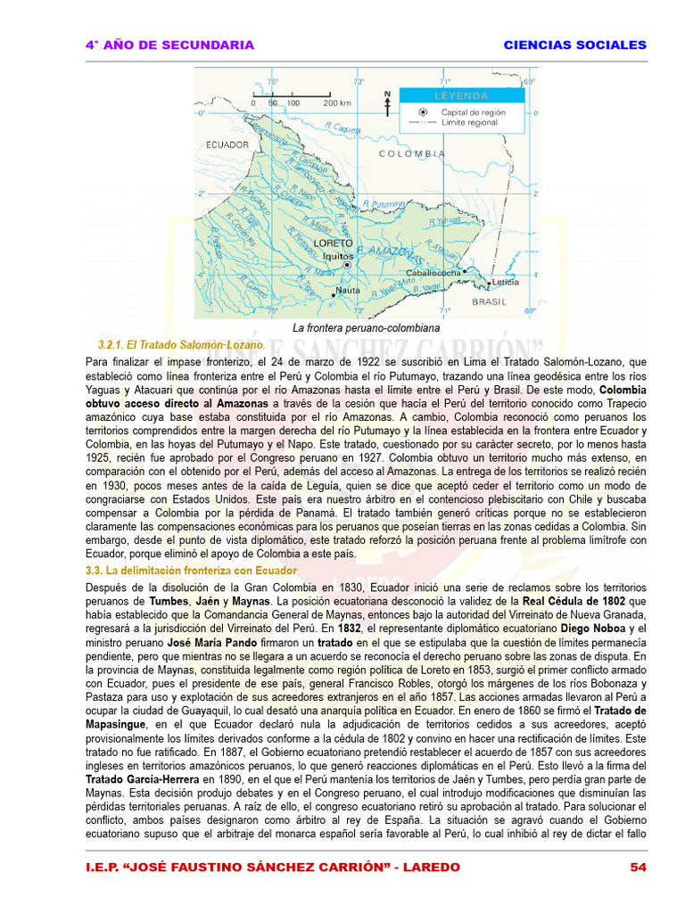 4° CCSS - Guía de Aprendizaje-55 | PDF | Perú | Ecuador