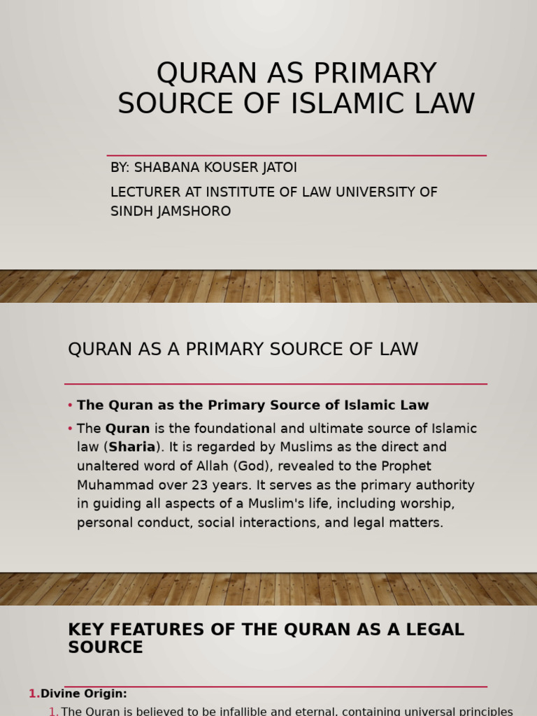 Quran: Foundation of Islamic Law | PDF | Sharia | Quran