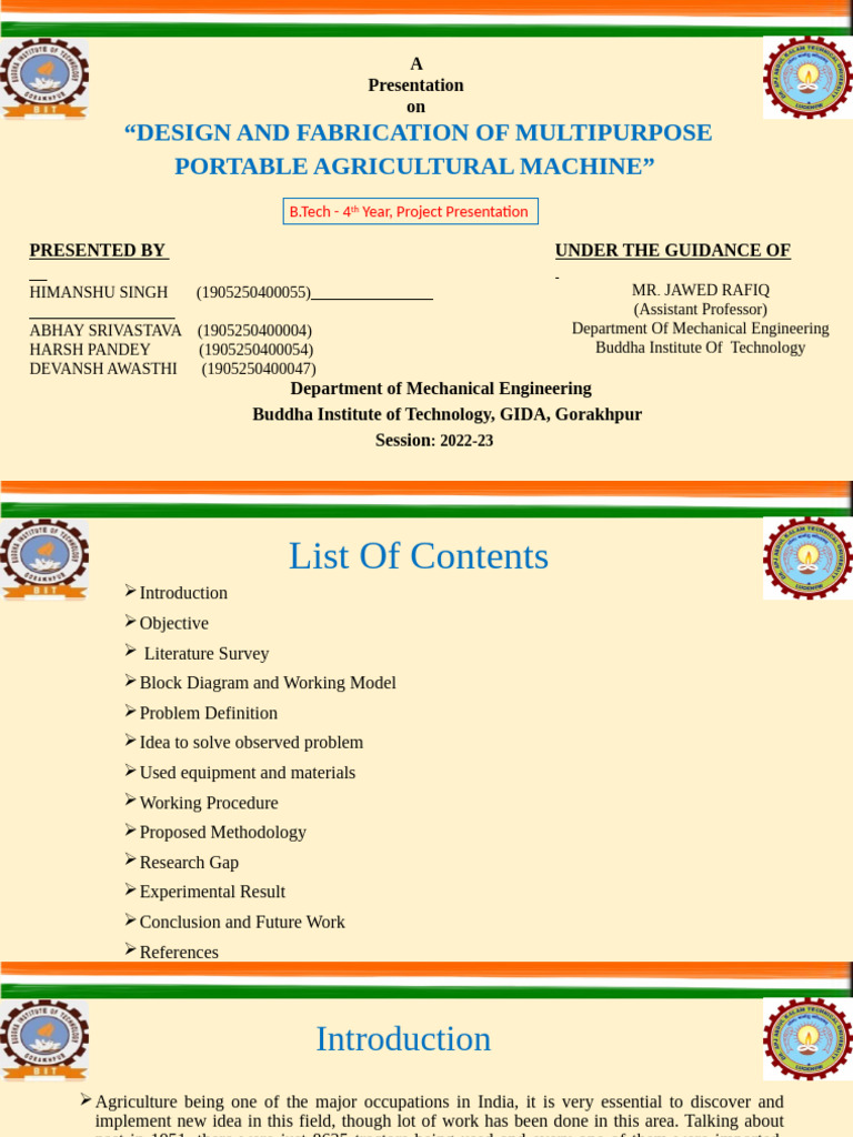 Final Year Project PPT-3 | PDF | Agriculture | Machines