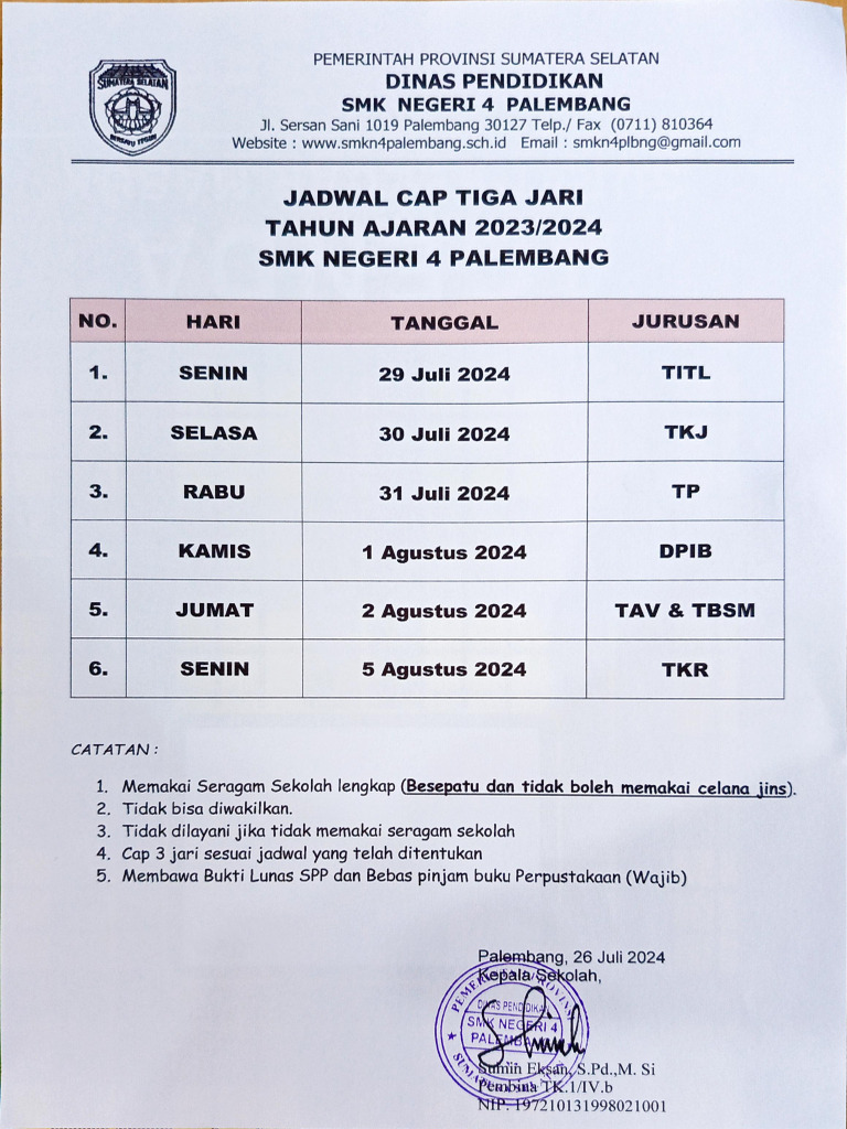 Jadwal Cap 3 Jari | PDF