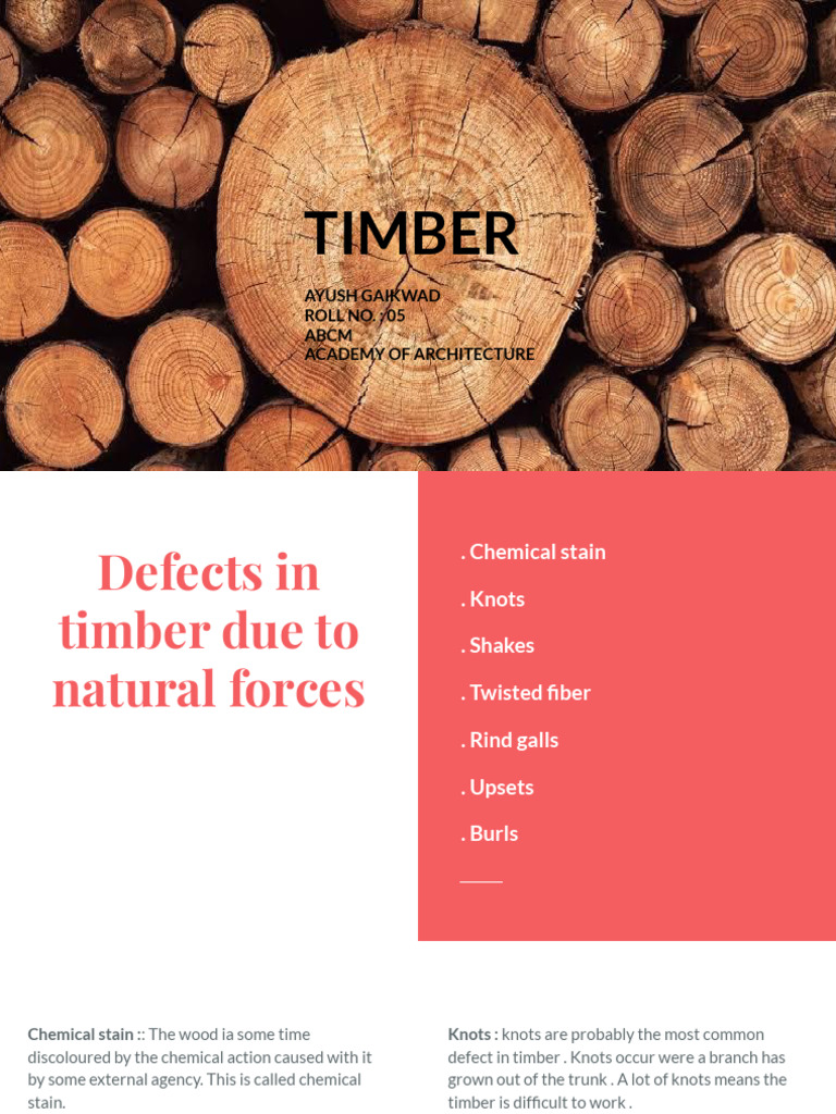 Timber Defects: Causes and Types | PDF | Wood | Lumber