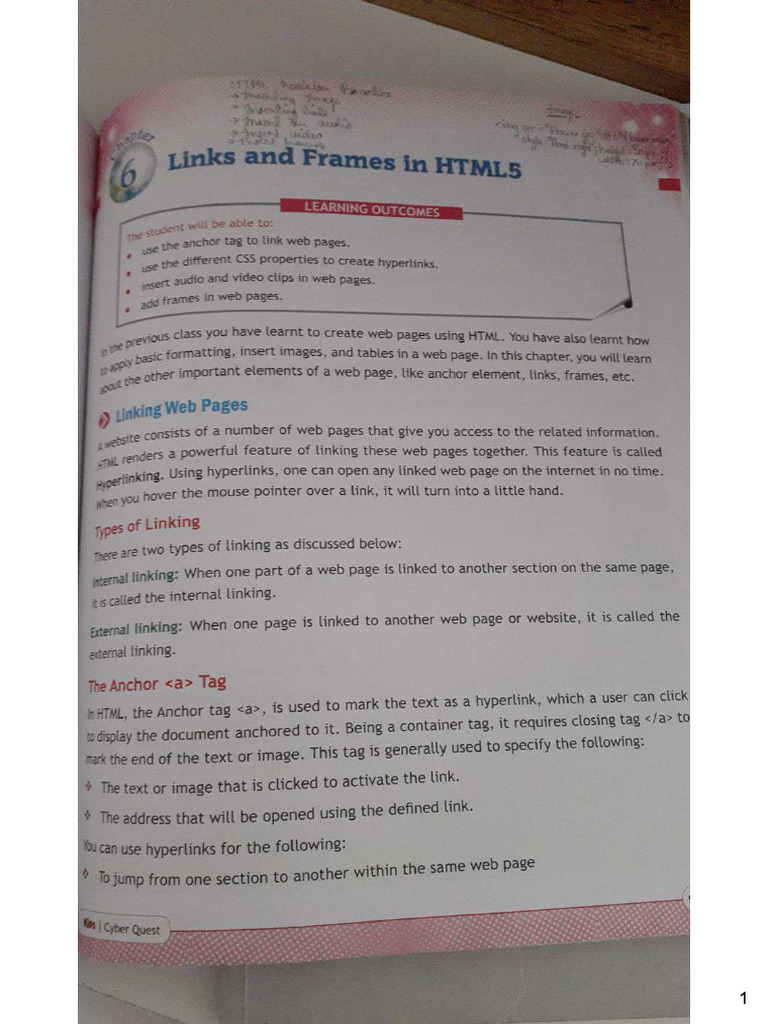 Chapter 6 - Links and Frames in HTML | PDF
