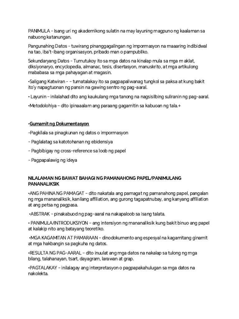 Panimula Review Ng g8 | PDF