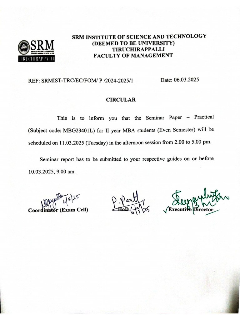 Seminar Presentation Circular | PDF