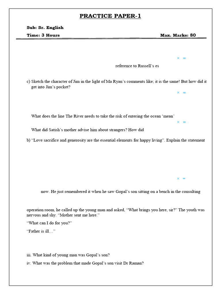 Senior English Practice Paper 1 | PDF | Ice Cream | Brain