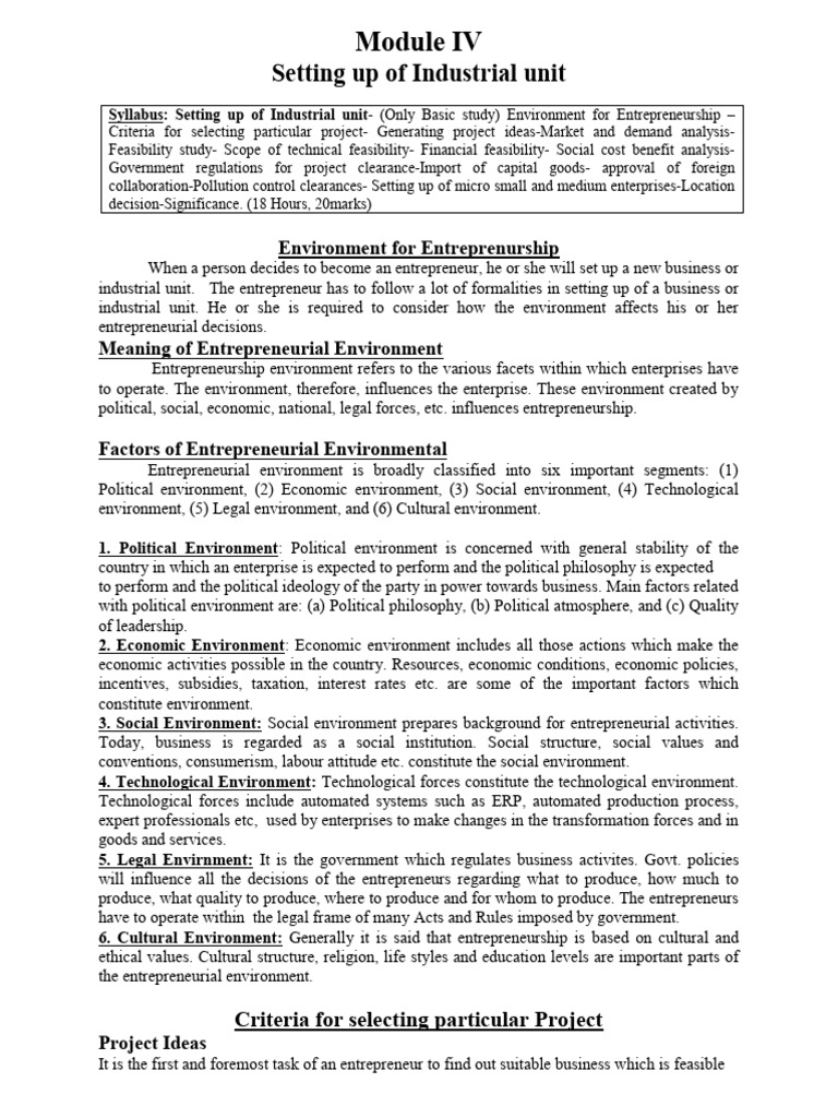 EDP MODULE 4 - Setting Up of Industrial Units | PDF | Feasibility Study | Demand