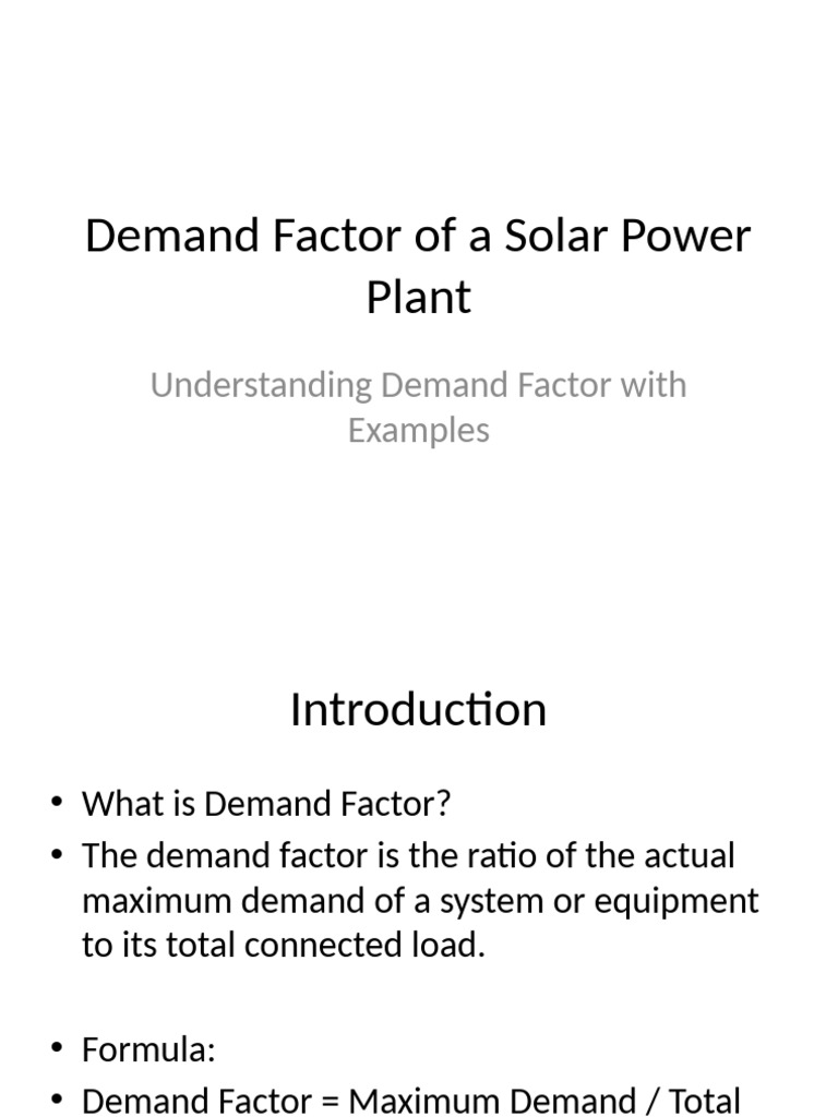 Understanding Solar Power Demand Factor | PDF | Solar Power | Energy ...