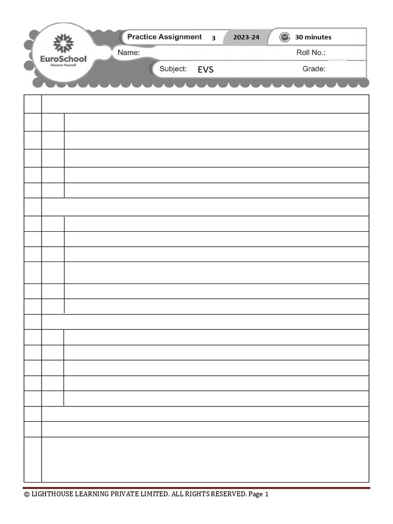 Gr2 - EVS - SA3 - ANSWER PAPER - 2024-25 | PDF